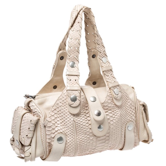 Bags | Chloe Vintage Y2k Off White Python And Leather Medium Silverado ...